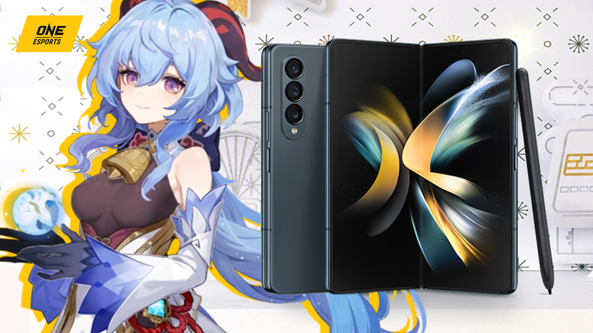 Telefone Ganyu Galaxy Z Fold4 e Buds2 Pro Genshin Impact Edition da ...